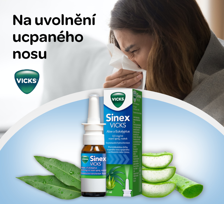 Sinex Vicks aloe a eukalyptus 0.5 mg/ml nosní sprej 15m | Pilulka.cz