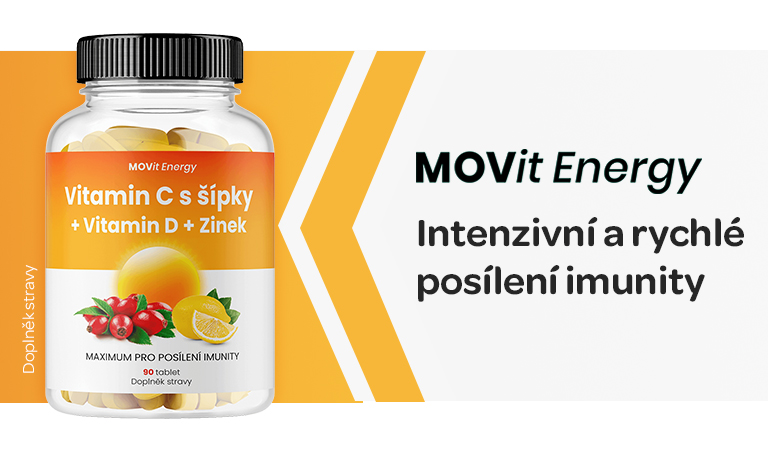 MOVit Vitamin C 1200 mg s šípky + Vitamin D + Zinek PREMIUM 90 tablet ...
